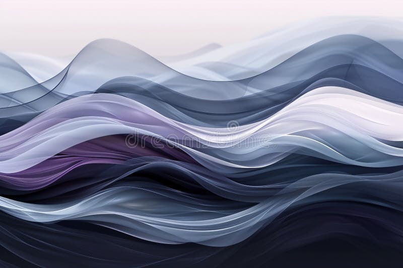 Fluid Wave-Like Shapes in a Gradient of Blue and Purple Tones ...