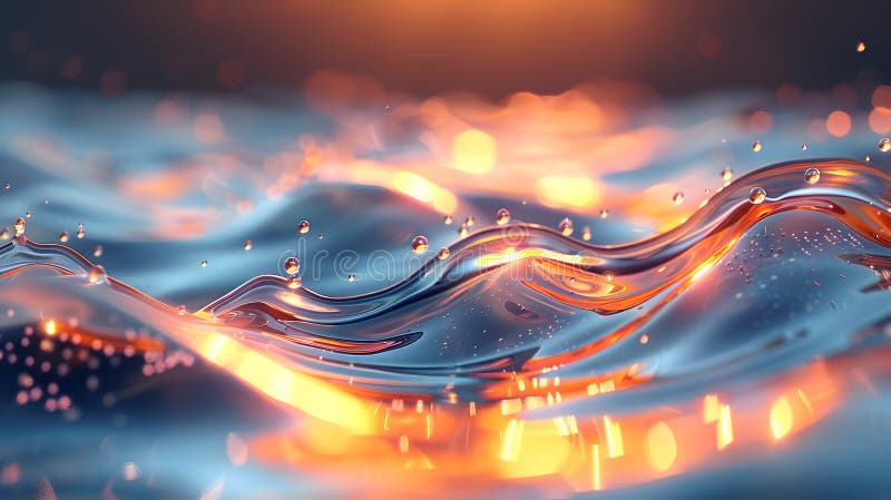 Fluid Waves with Glowing Lights in an Aesthetic Abstract Composition ...