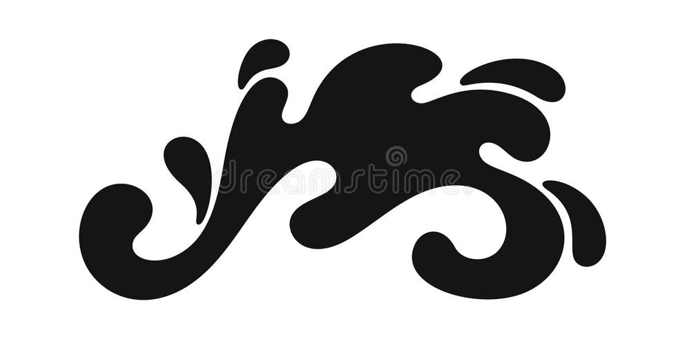 Fluid Wavy Splash Doodle Element Stock Vector - Illustration of water ...