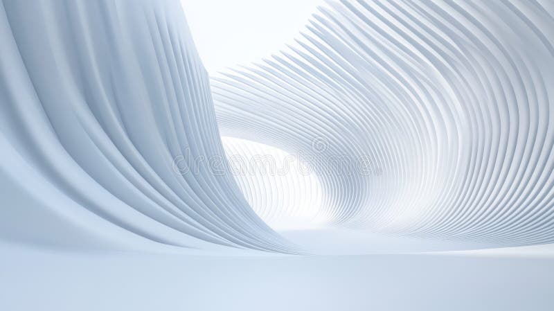 Fluid White Curves Flowing in an Abstract Space Stock Illustration ...