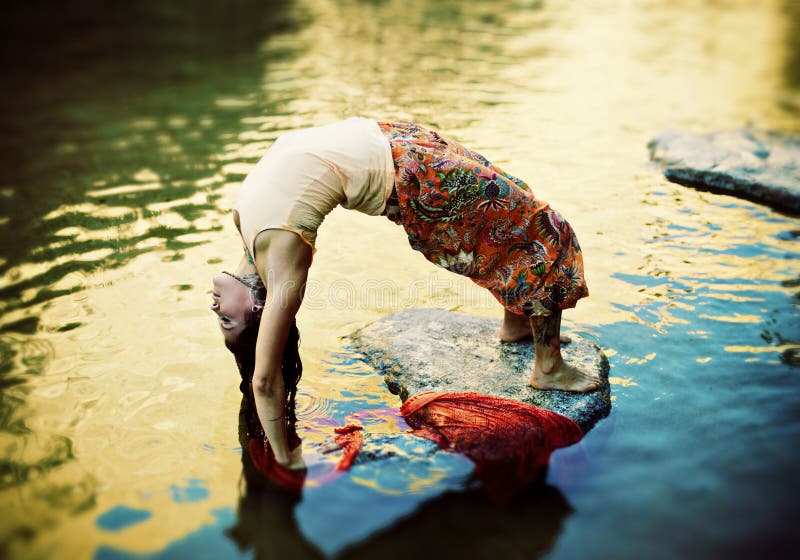 Fluid Water Yoga Woman stock image. Image of natural - 28446915