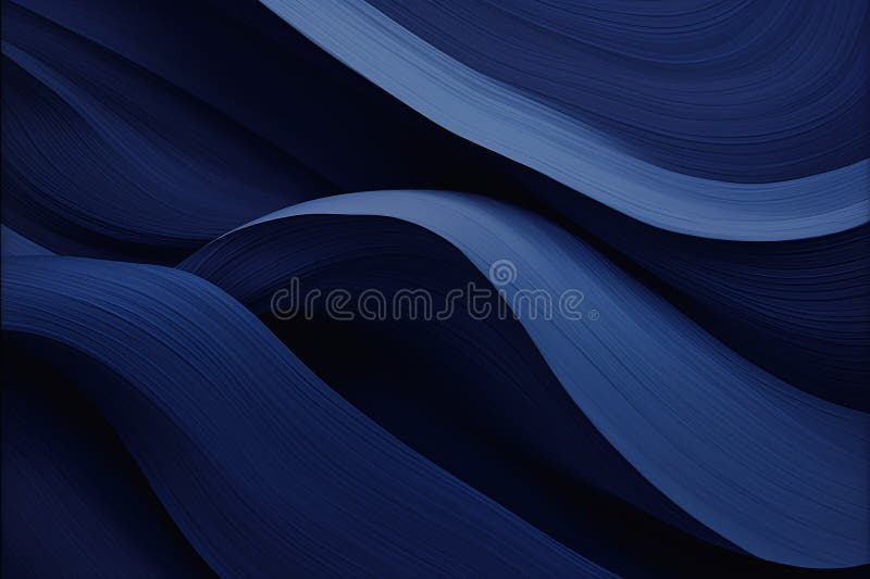 Fluidity in Blue: a Modern Abstract Desktop with Dynamic Folds a Stock ...