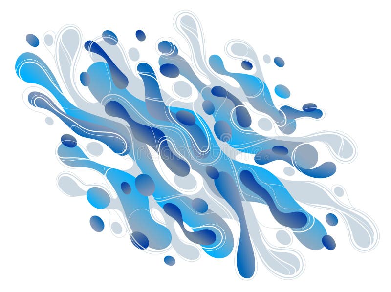 Fluids Blue Liquid Shapes in Motion Vector Abstract Graphic Design ...