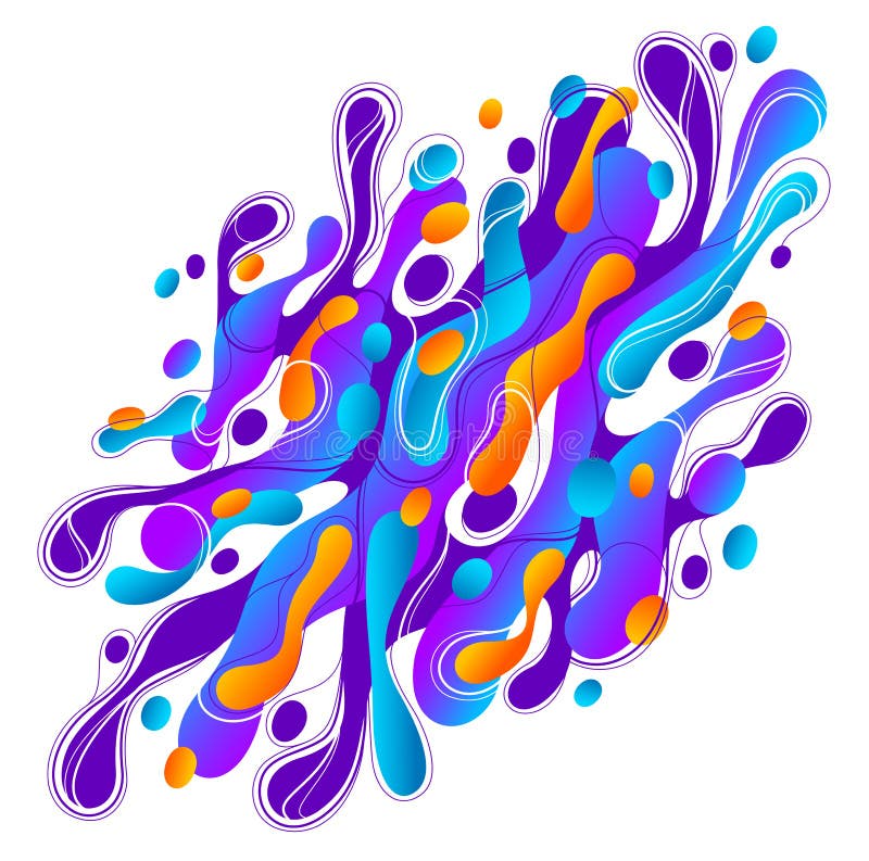 Fluids Colorful Liquid Shapes in Motion Vector Abstract Graphic Design ...