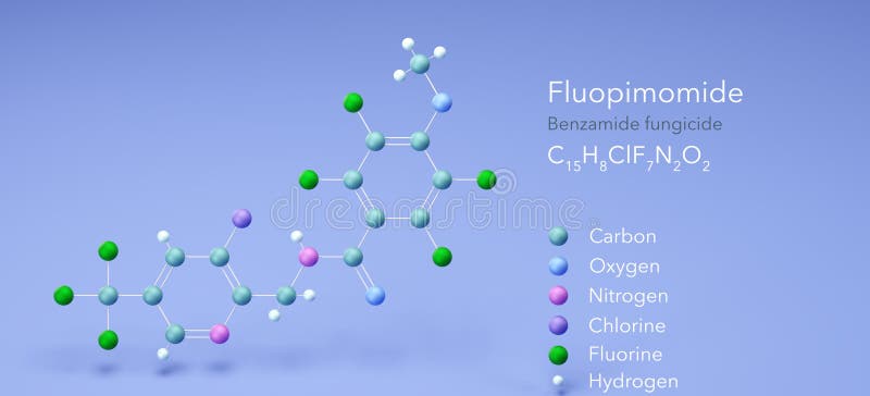 Fluopimomide Molecule, Molecular Structures, Fungicide, 3d Model ...