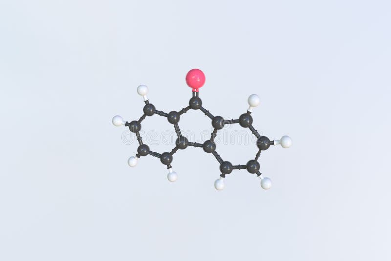 9-fluorenone Molecule, Isolated Molecular Model. 3D Rendering Stock ...