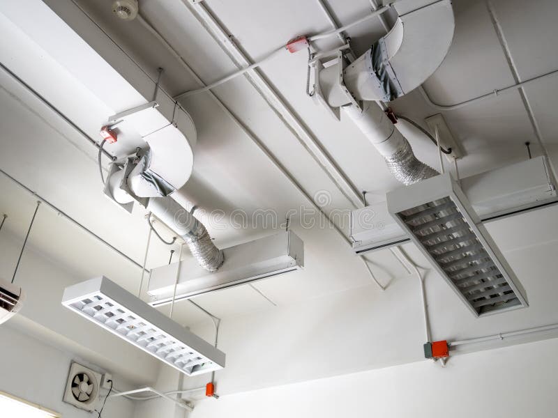 Fluorescence Lamp Installed on Ceiling Stock Image - Image of ceiling ...