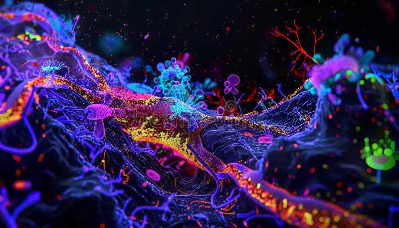 Fluorescence Microscopy Image Capturing Distribution of Specific Type ...