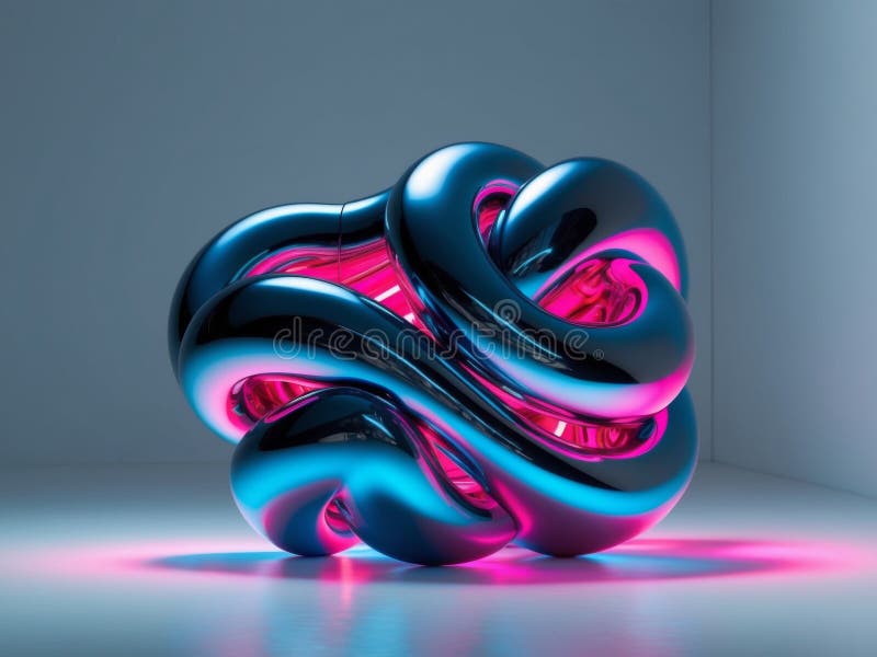Fluorescent Abstract Shiny Interlocked Object. Stock Photo - Image of ...