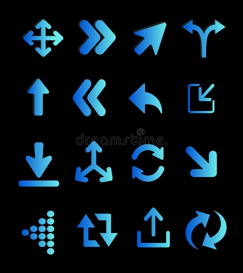Fluorescent blue arrows stock illustration. Illustration of design ...