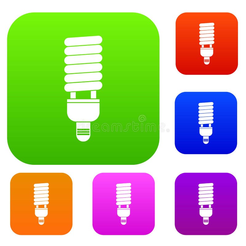 Fluorescent Bulb Set Collection Stock Vector - Illustration of ...
