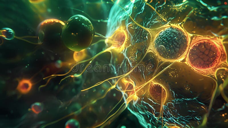 A Fluorescent Image of a Cell in the G1 Phase with Visible Centrosomes ...