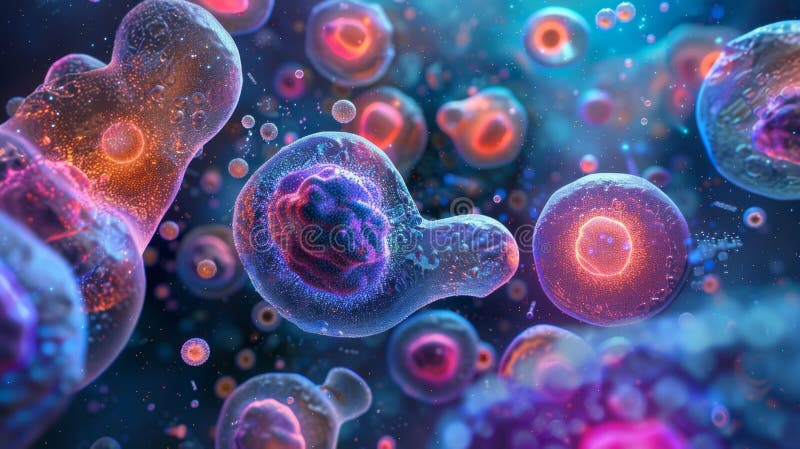 A Fluorescent Image of Different Cells in an Organism Each Expressing a ...