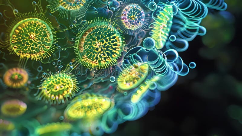 A Fluorescent Image of Ries in a Eukaryotic Cell Showing the Process of ...