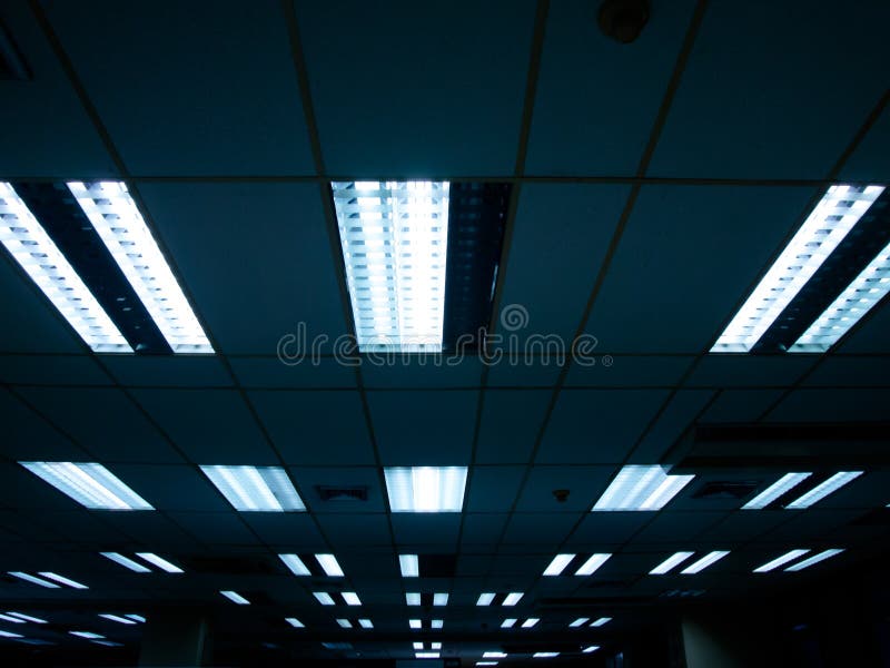 Fluorescent Lamp on the Modern Ceiling Stock Photo - Image of ...