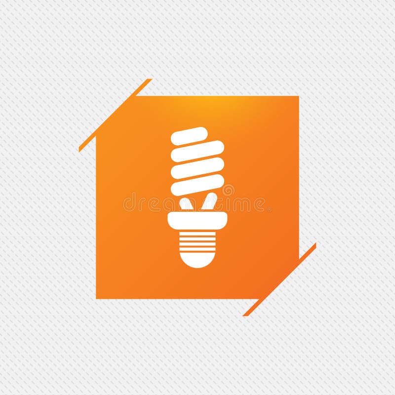Fluorescent Lamp Bulb Sign Icon. Energy Saving. Stock Illustration ...