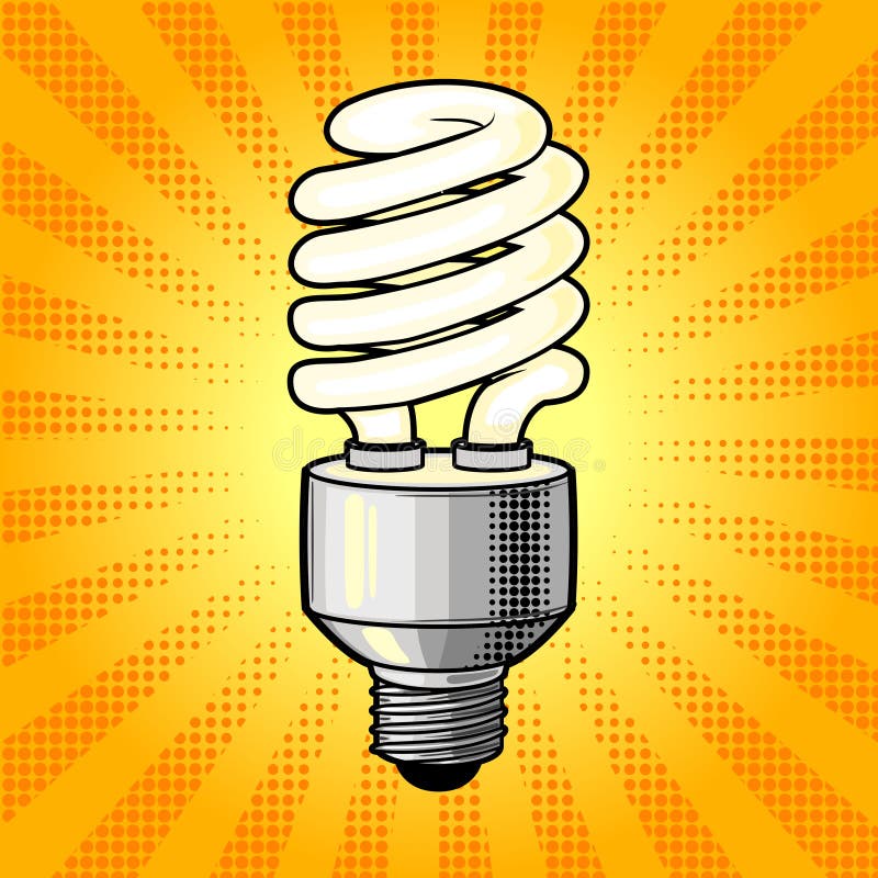 Fluorescent Lamp Comic Book Style Vector Stock Vector - Illustration of ...