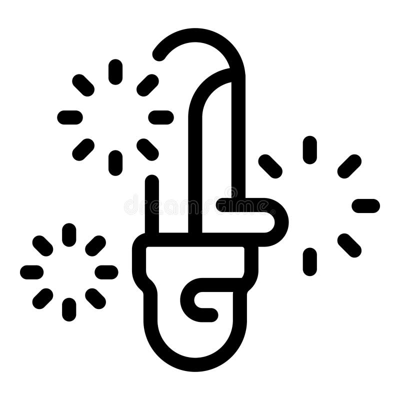 Fluorescent Lamp Emitting Light Surrounded by Stars Icon Stock ...