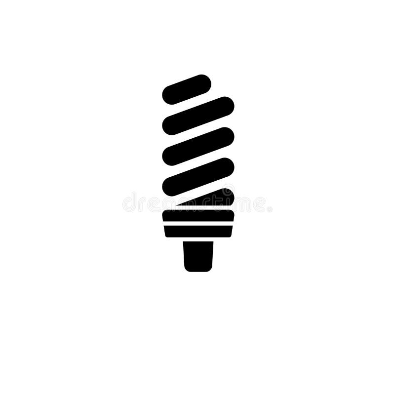 Fluorescent Lamp, Light Bulb Solid Flat Vector Icon Isolated on White Background Stock Vector ...