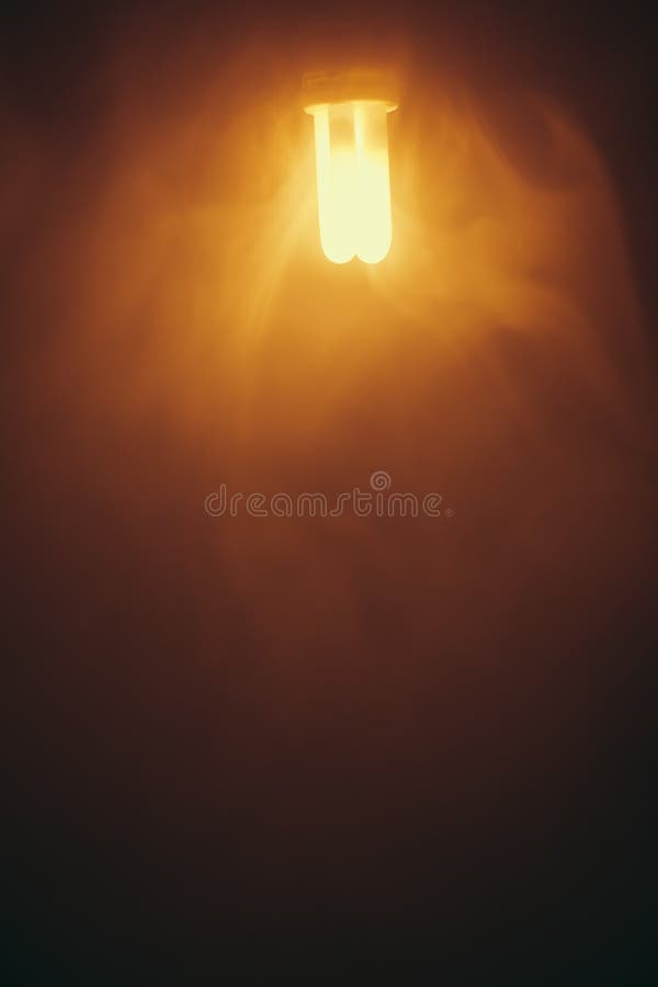 Fluorescent Lamp, Light in Smoke Stock Image - Image of lamp, concept ...