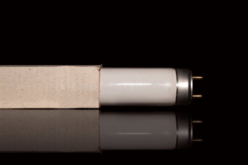 Reflection Of A Fluorescent Light Source In A Glossy Surface Stock ...