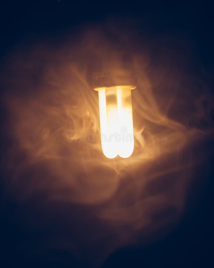 Fluorescent Lamp with Warm Light Stock Photo - Image of electric, glow ...