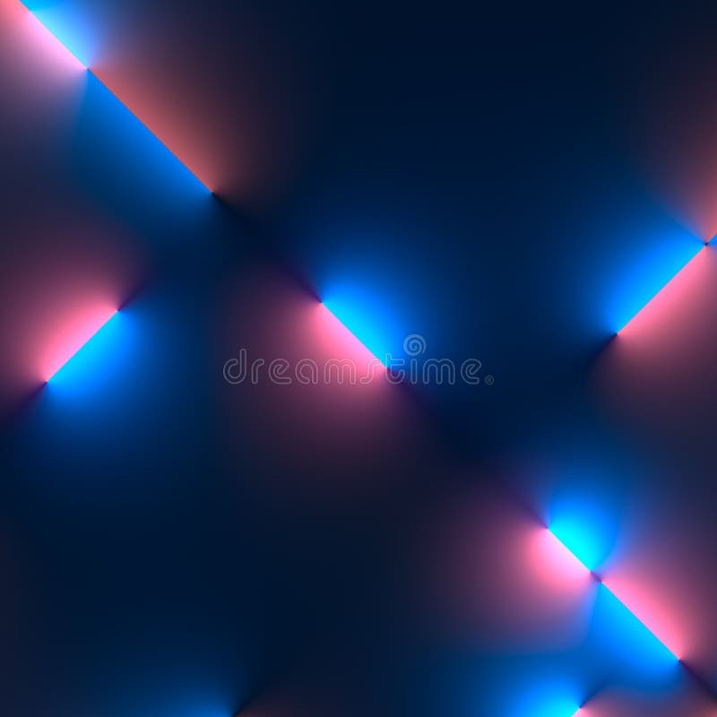 Fluorescent Lamps on a Dark Surface. 3d Rendering Abstract Style ...