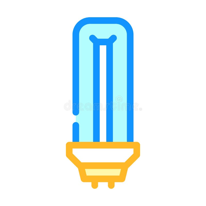 Fluorescent Light Bulb Color Icon Vector Illustration Stock Vector ...