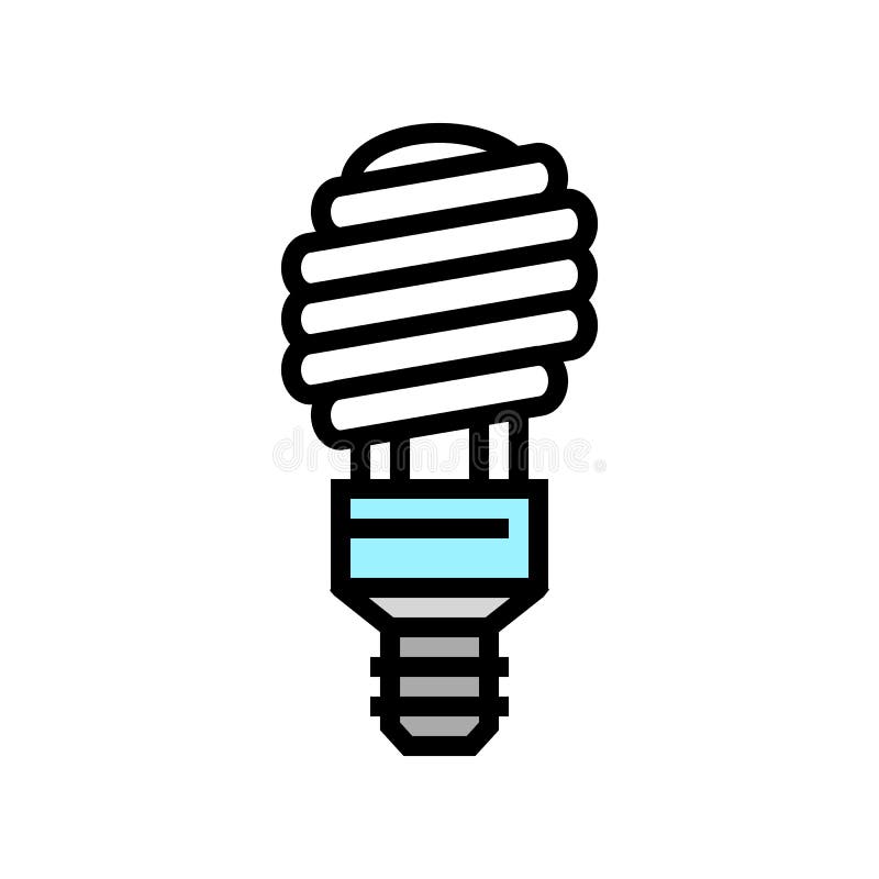 Fluorescent Light Bulb Color Icon Vector Illustration Stock Vector ...