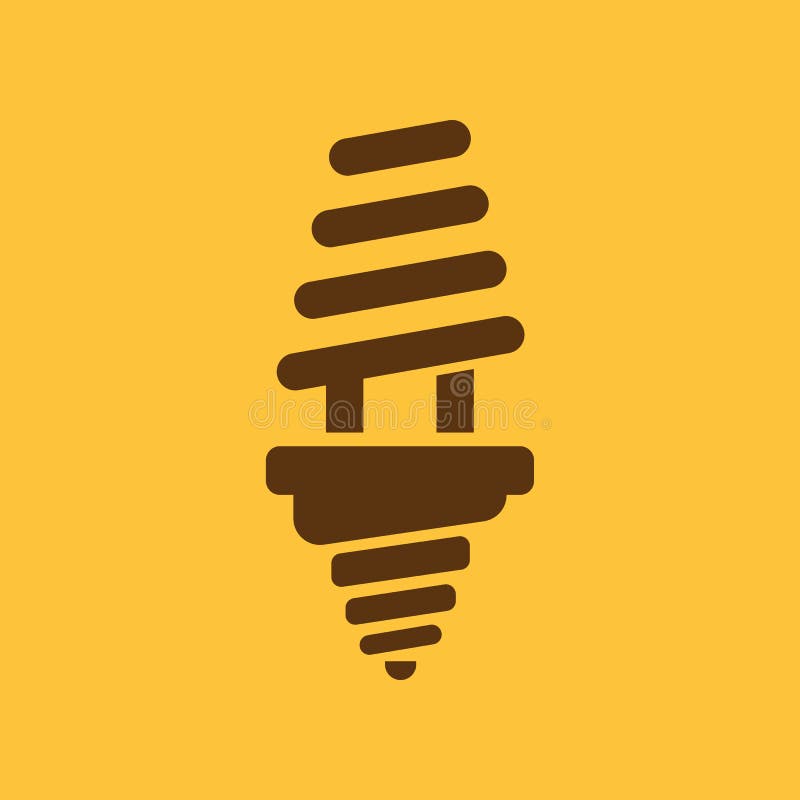 The Fluorescent Light Bulb Icon. Lamp and Bulb, Lightbulb Symbol.UI ...