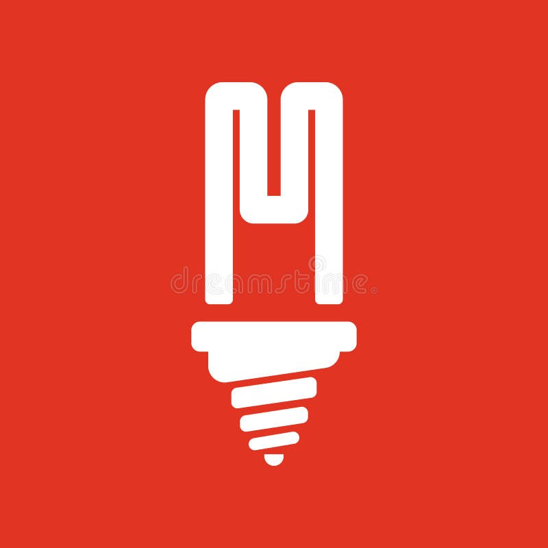 The Fluorescent Light Bulb Icon. Lamp and Bulb, Lightbulb Symbol.UI ...