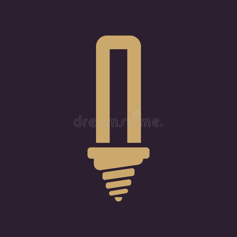 The Fluorescent Light Bulb Icon. Lamp and Bulb, Lightbulb Symbol.UI ...