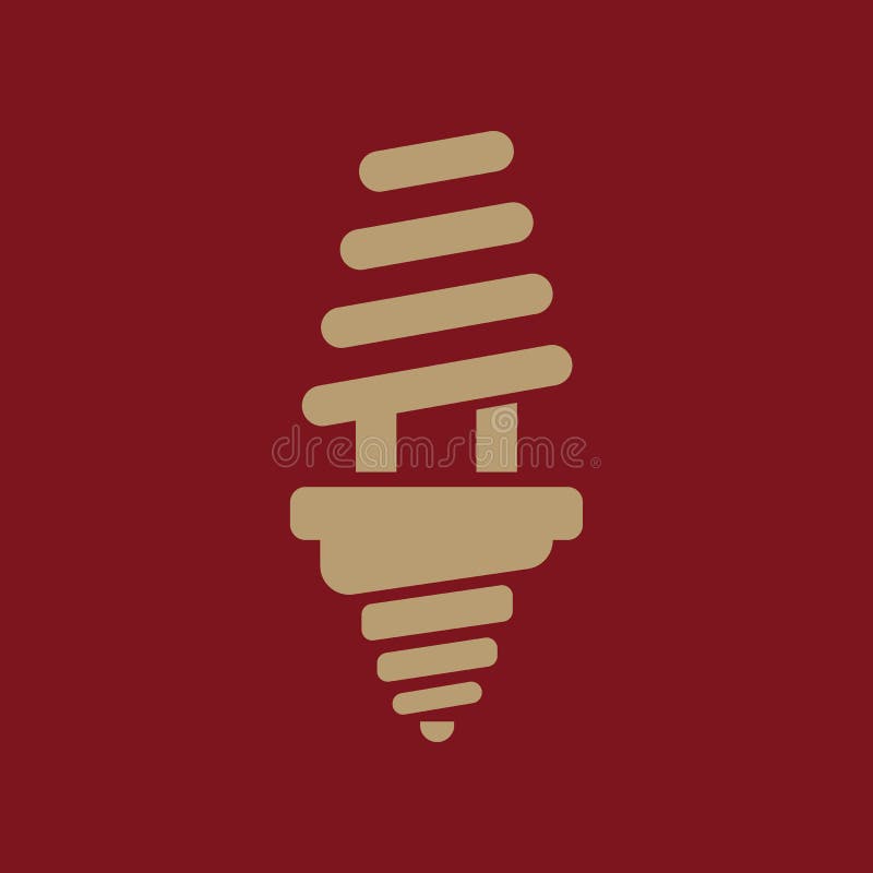 The Fluorescent Light Bulb Icon. Lamp and Bulb, Lightbulb Symbol.UI ...