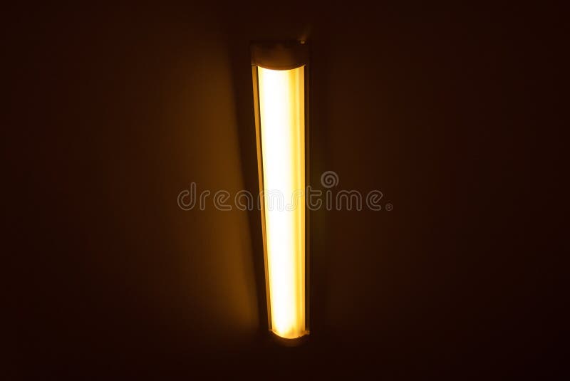 Fluorescent Light Ceiling Dark Up Stock Photo - Image of yellow ...