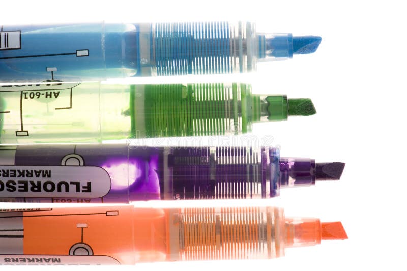 Fluorescent marker closeup stock image. Image of supply - 11054667