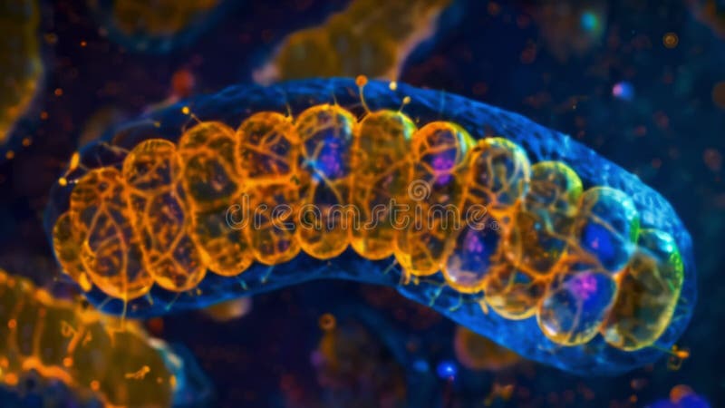 A Fluorescent Microscopy Image Showing Mitochondria Actively Moving and ...