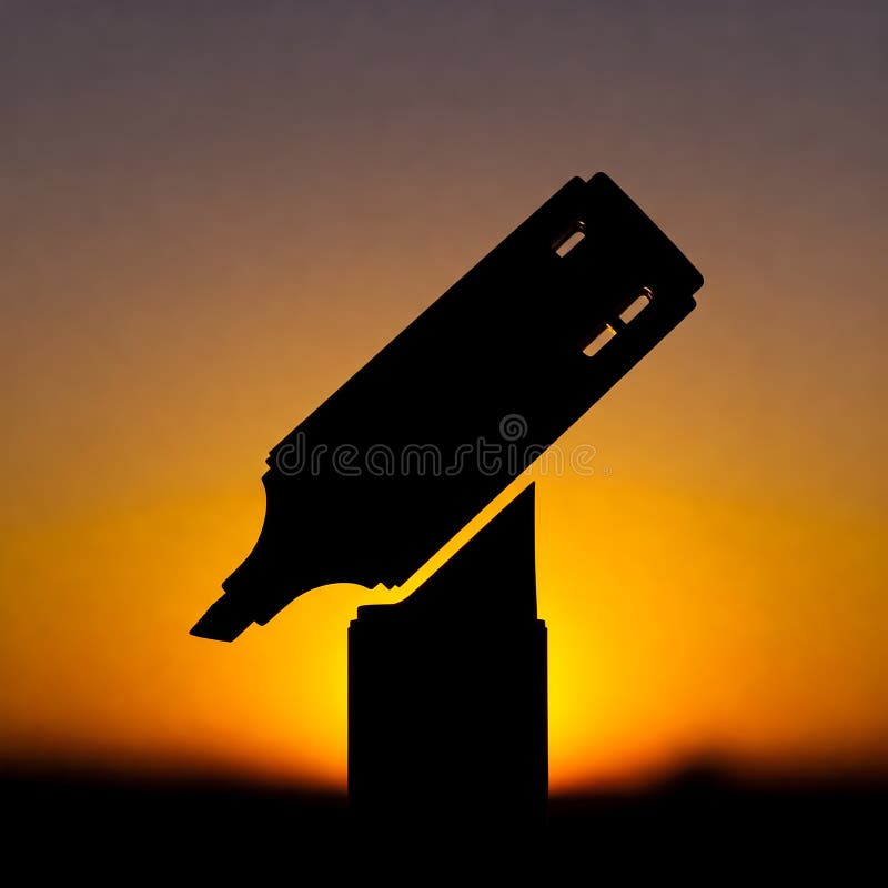 Fluorescent Pen Silhouette - Slanted Tip + Ventilated End Stock ...