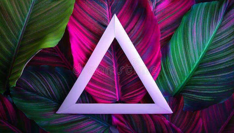 Bright Tropical Leaves in Vibrant Colors Arranged with a Creative ...