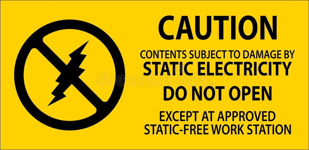 Fluorescent Red Anti-Static Labels Caution Do Not Open Stock Vector ...