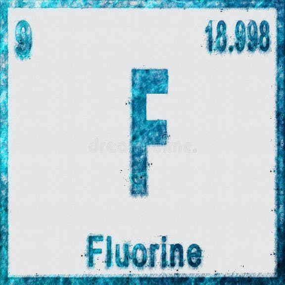 Fluorine Chemical Element Blue on White Stock Illustration ...