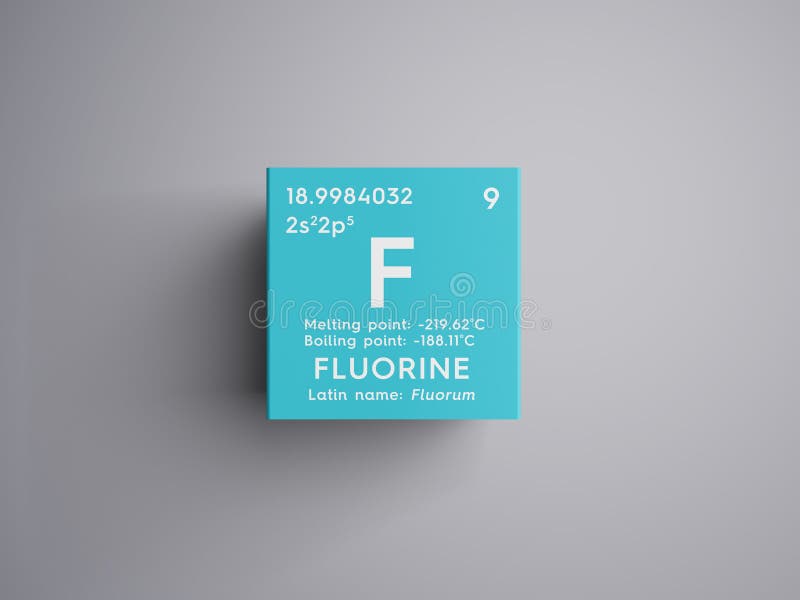 Fluorine. Halogens. Chemical Element of Mendeleev S Periodic Table. 3D ...