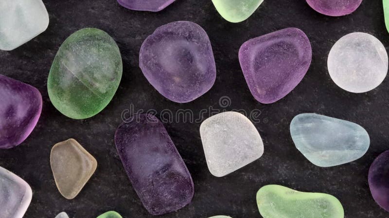 Fluorite Rare Jewel Stones Texture on Black Stone Background. Moving ...