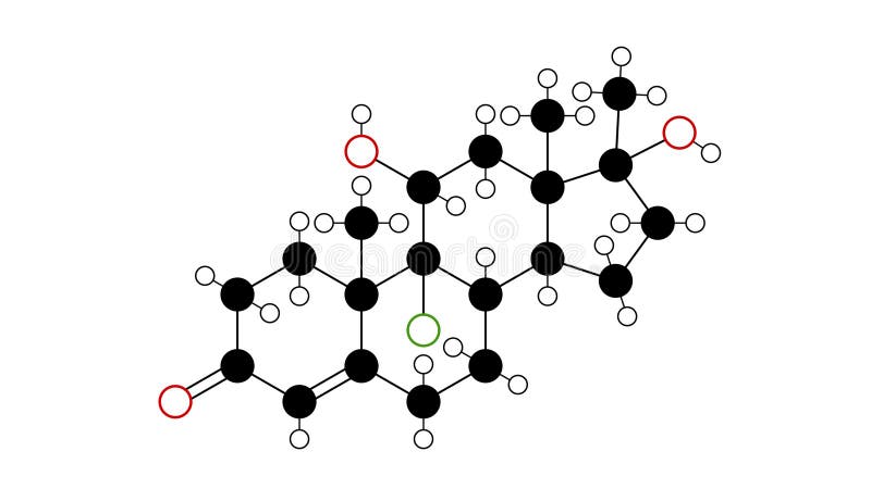 Fluoxymesterone Molecule, Structural Chemical Formula, Ball-and-stick ...