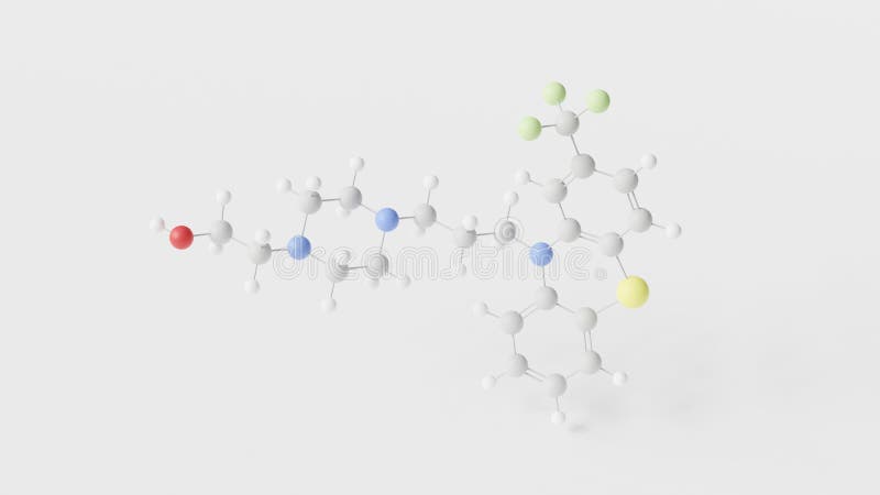 Fluphenazine Molecule 3d, Molecular Structure, Ball and Stick Model ...