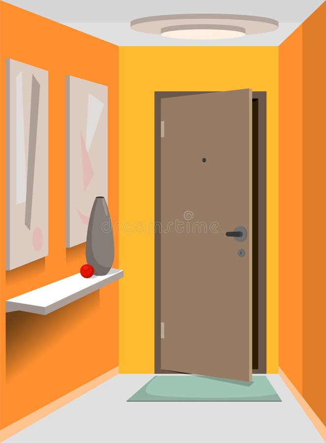 Flur vektor abbildung. Illustration von wohnung, antechamber - 49492367