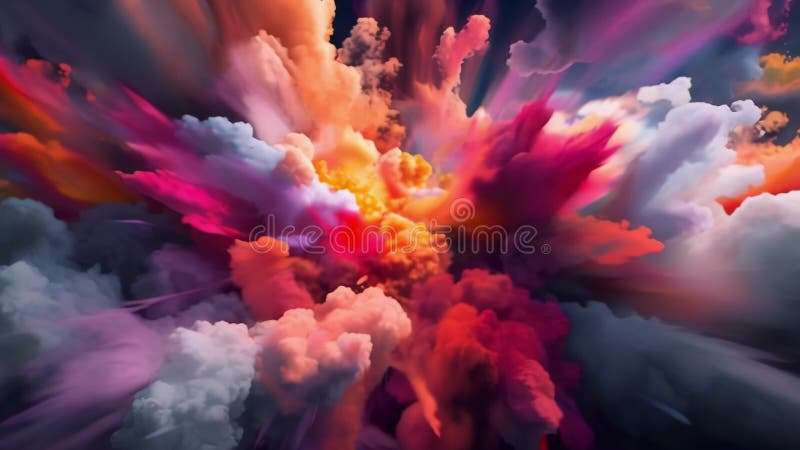 A Flurry of Intense Colors Exploding Outward Creating a Dazzling and ...