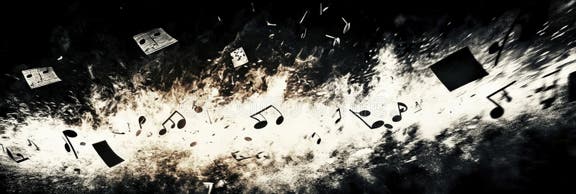 Flurry of Music Notes and Sheets in Explosive Artwork Stock ...