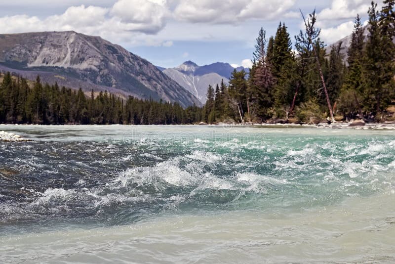 A Flurry of Water in the River in Mountain Stock Image - Image of water ...