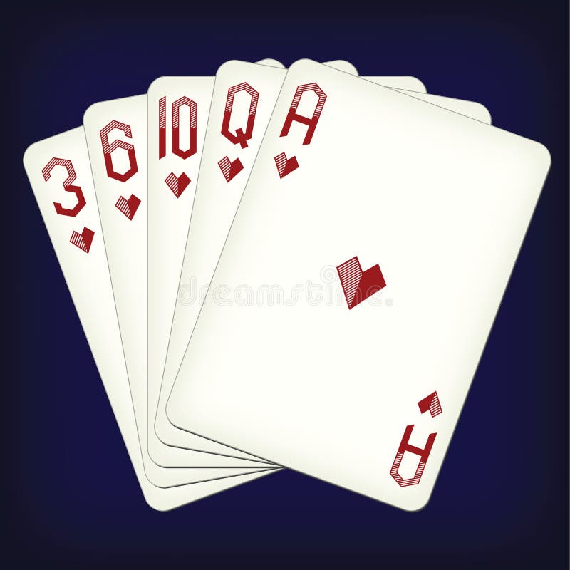 Flush of Hearts - Playing Cards Vector Illustration Stock Vector ...