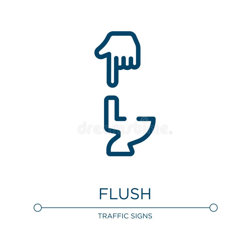 Flush Icon. Linear Vector Illustration from Toilet Collection. Outline ...
